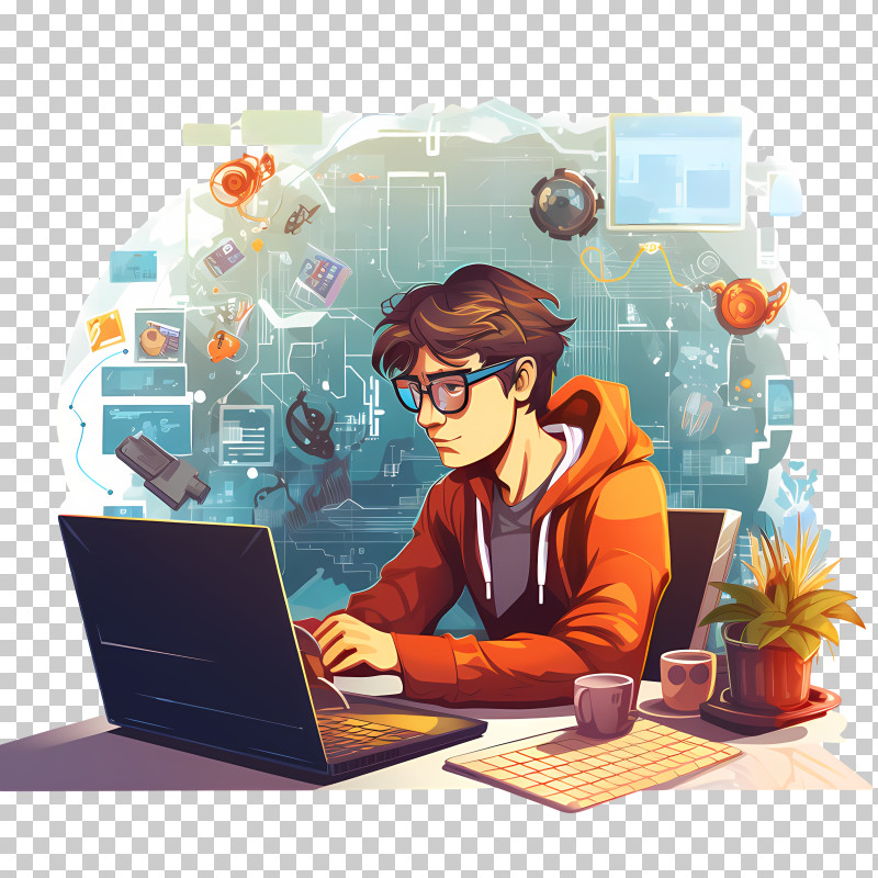 International Programmers Day - Tech Enthusiast Concept Art With Laptop PNG, Clipart, Ai And ...