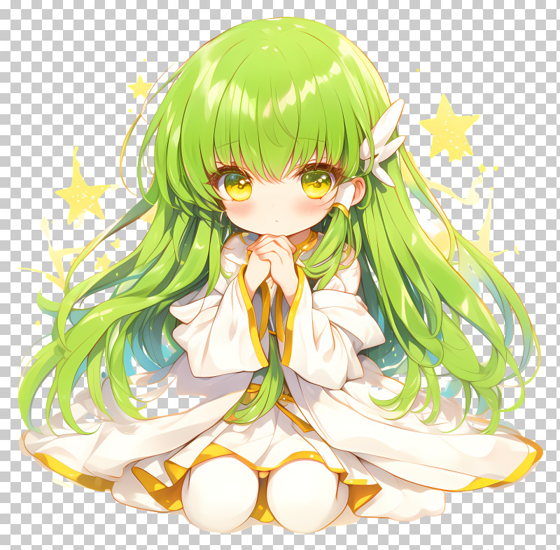 C C - Green-haired Anime Girl In Chibi Style PNG, Clipart, Anime, C C ...