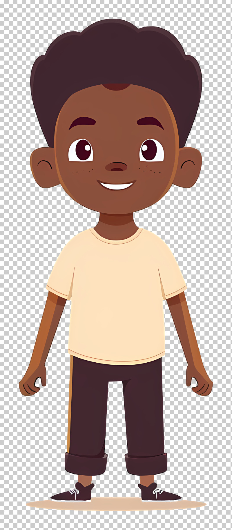 African Boy - Cartoon Boy With Beige Shirt Illustration PNG, Clipart ...