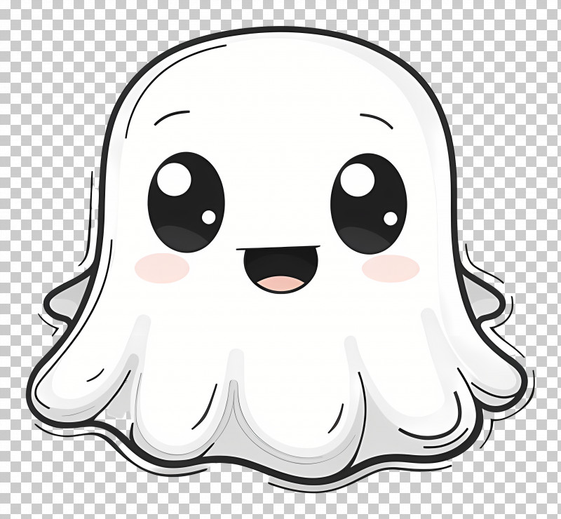 Cartoon Ghost - Friendly Smiling Ghost Cartoon For Halloween PNG ...
