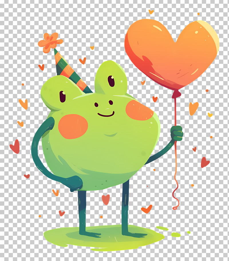 Watercolor Frog - Frog Holding Heart Balloon PNG, Clipart, Balloon ...