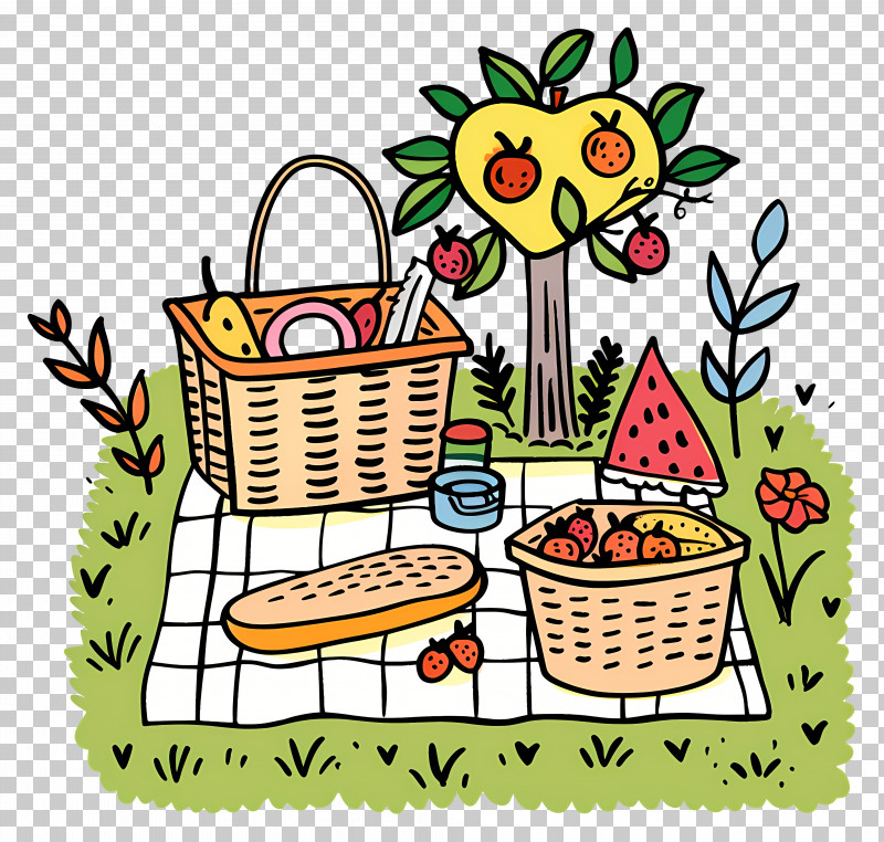 Picnic - Picnic Setup With Food And Tree PNG, Clipart, Basket, Blanket ...
