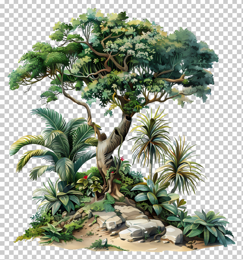 Tree - Lush Green Tree In Nature PNG, Clipart, Botanical Art, Eco ...