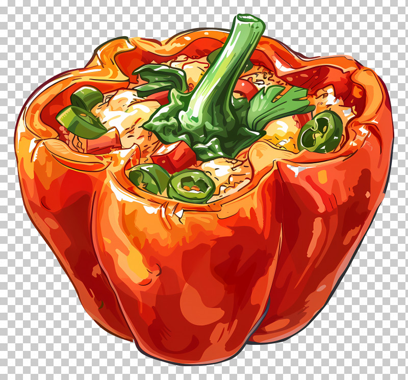 Stuffed Bell Pepper - Stuffed Bell Pepper Illustration PNG, Clipart ...
