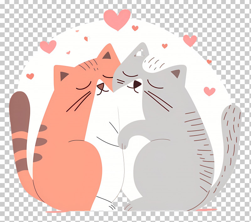 Cats In Love - Two Cats Hugging With Hearts PNG, Clipart, Cats, Cats In ...