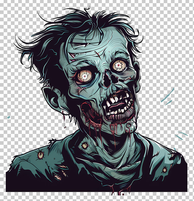 Zombie - Creepy Zombie Illustration For Horror Themes PNG, Clipart ...