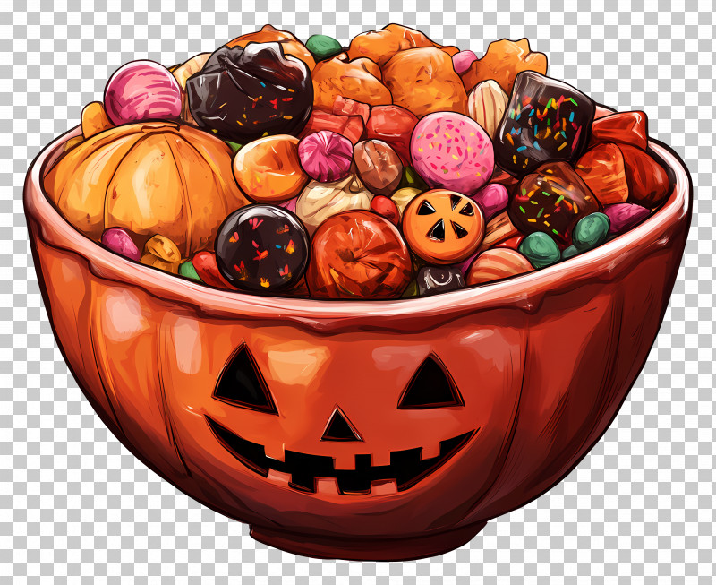 Halloween Candy Bowl - Halloween Candy Bowl With Treats PNG, Clipart ...