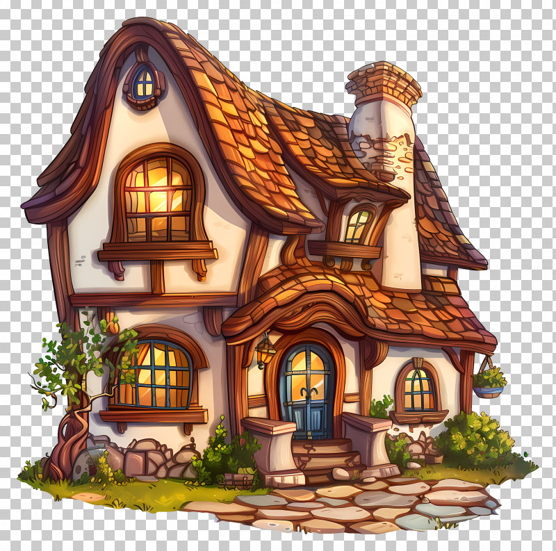 Cartoon House - Storybook House Illustration With Magical Charm PNG ...