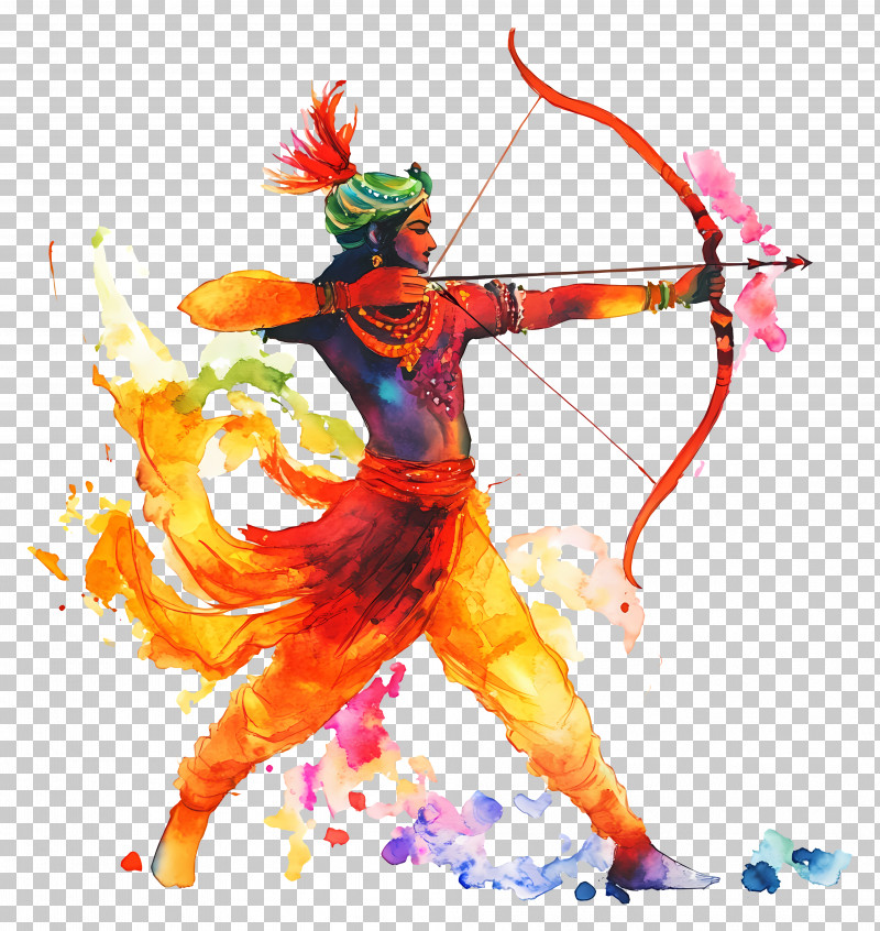 Dussehra - Watercolor Archer Depicting Mythological Art PNG, Clipart ...