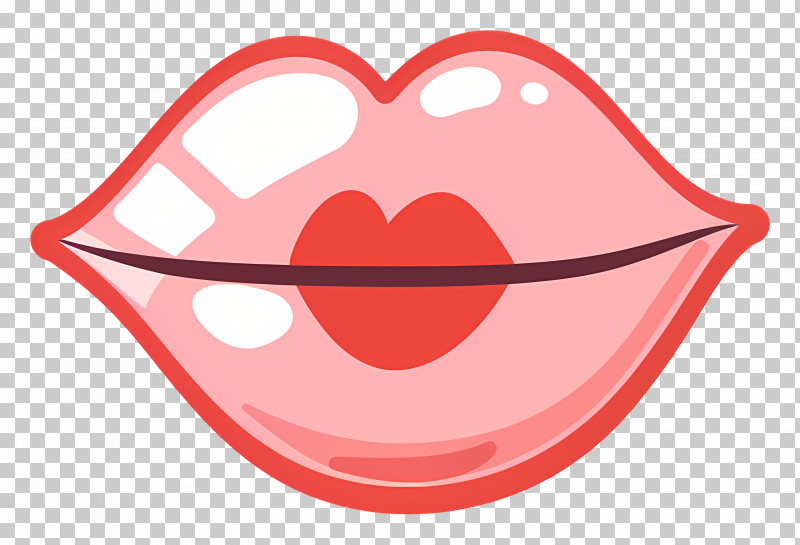 Kiss Mark - Illustration Of Pink Lips With Heart Design PNG, Clipart ...
