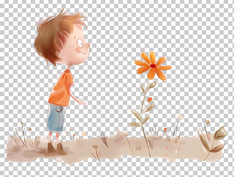 Boy And Flower - Boy Admiring A Flower PNG, Clipart, Boy And Flower ...