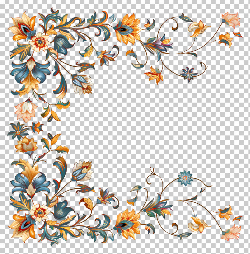 Floral Border Islamic Pattern - Vintage Floral Ornamental Corner Design ...