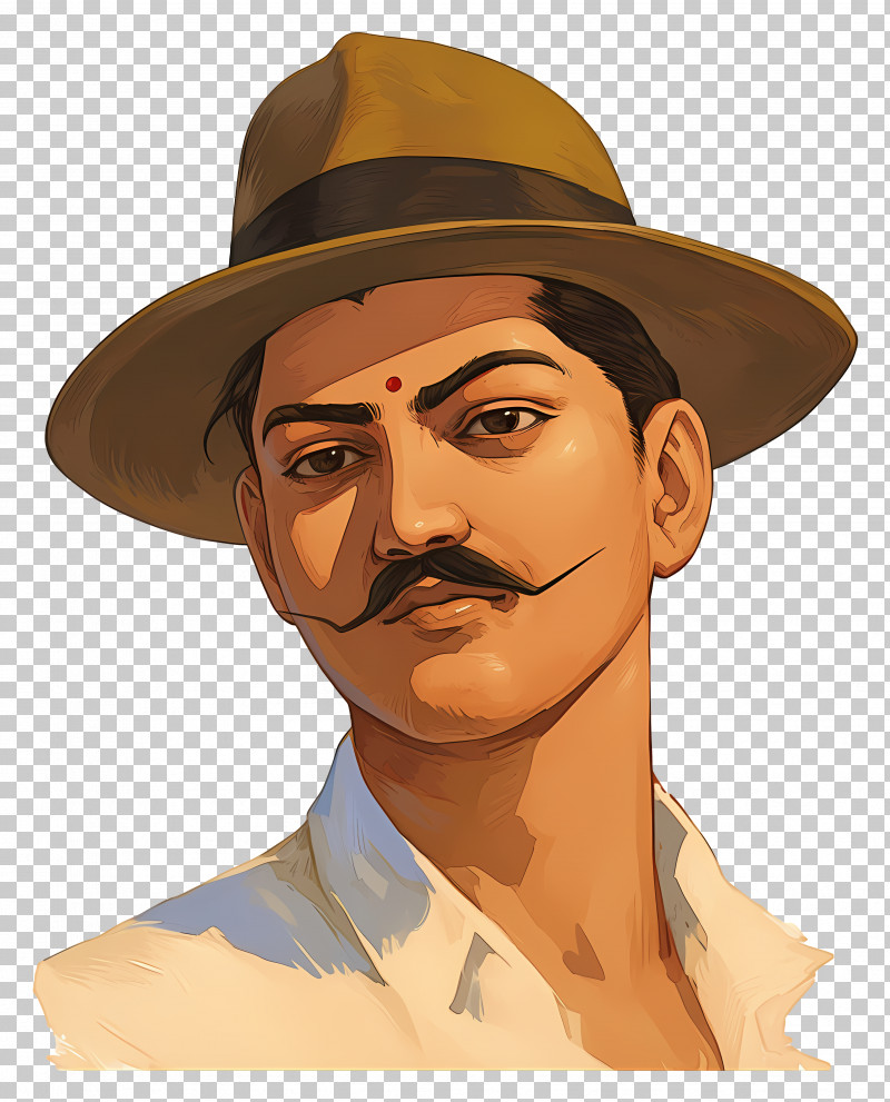 Bhagat Singh - Man With Hat And Mustache PNG, Clipart, Art, Bhagat ...