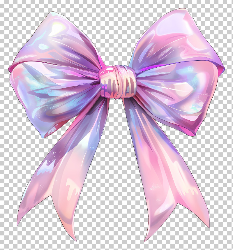 Pink Bow - Shiny Pastel Bow Illustration For Decoration PNG, Clipart ...