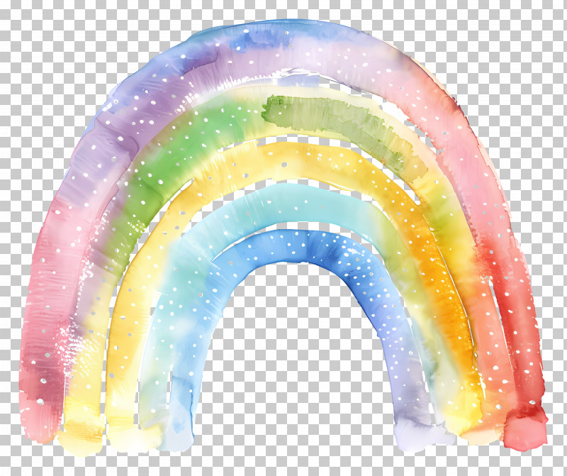 Pastel Rainbow - Watercolor Rainbow With Dotted Details PNG, Clipart ...