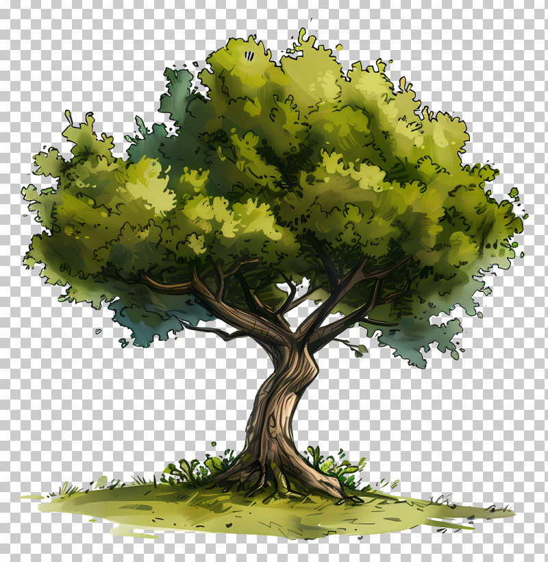 Tree - Lush Green Tree Illustration PNG, Clipart, Botanical Art ...