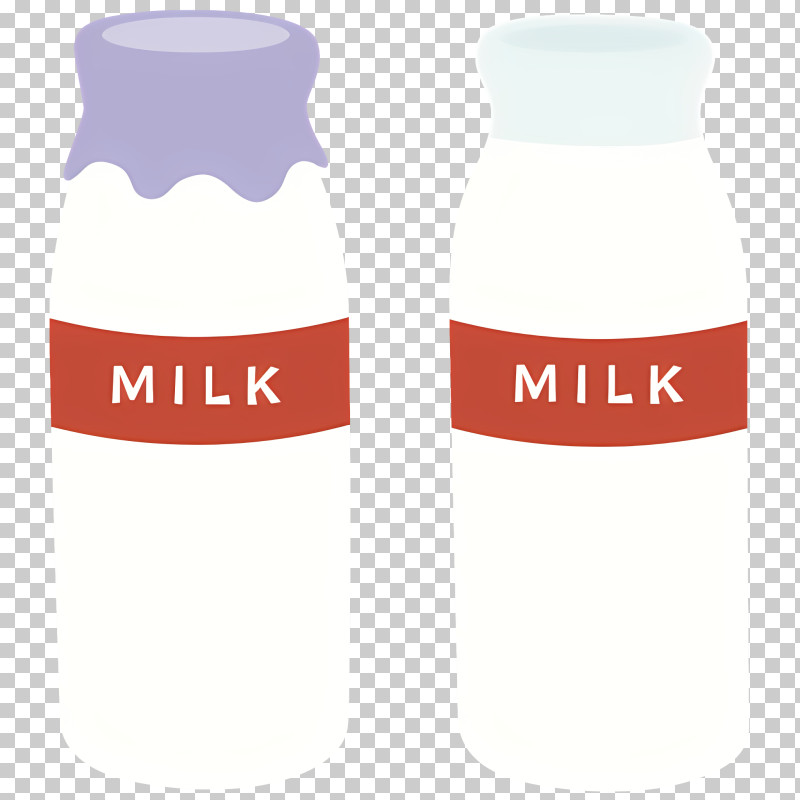 Milk - Two Milk Bottles With Red Labels PNG, Clipart, Beverage ...