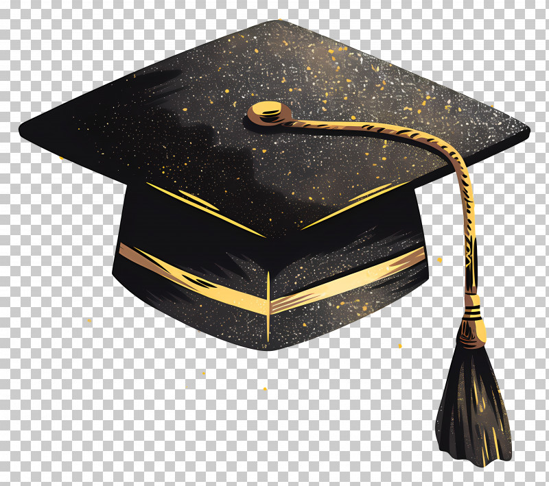 Graduation Cap - Graduation Cap With Golden Tassel Illustration PNG ...