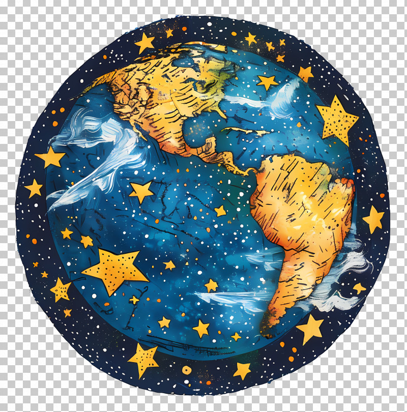 Earth - Colorful Earth With Stars In Space PNG, Clipart, Cosmos, Earth ...
