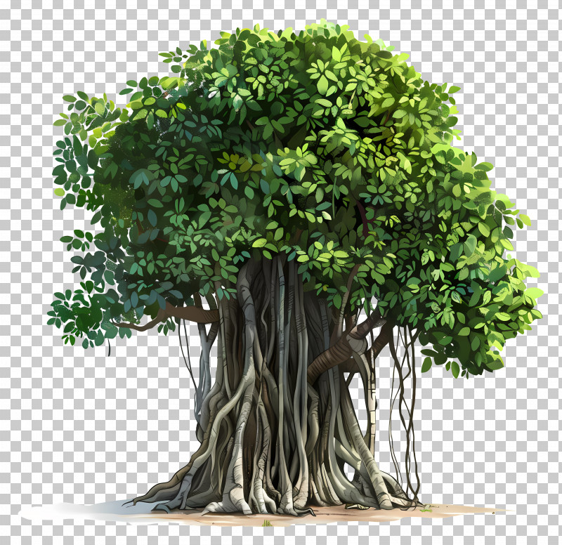 Banyan Tree - Large Banyan Tree With Lush Foliage PNG, Clipart, Ancient ...