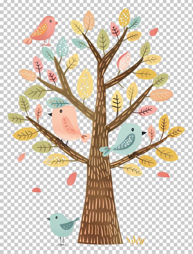 Tree With Birds - Tree With Colorful Birds PNG, Clipart, Birds ...