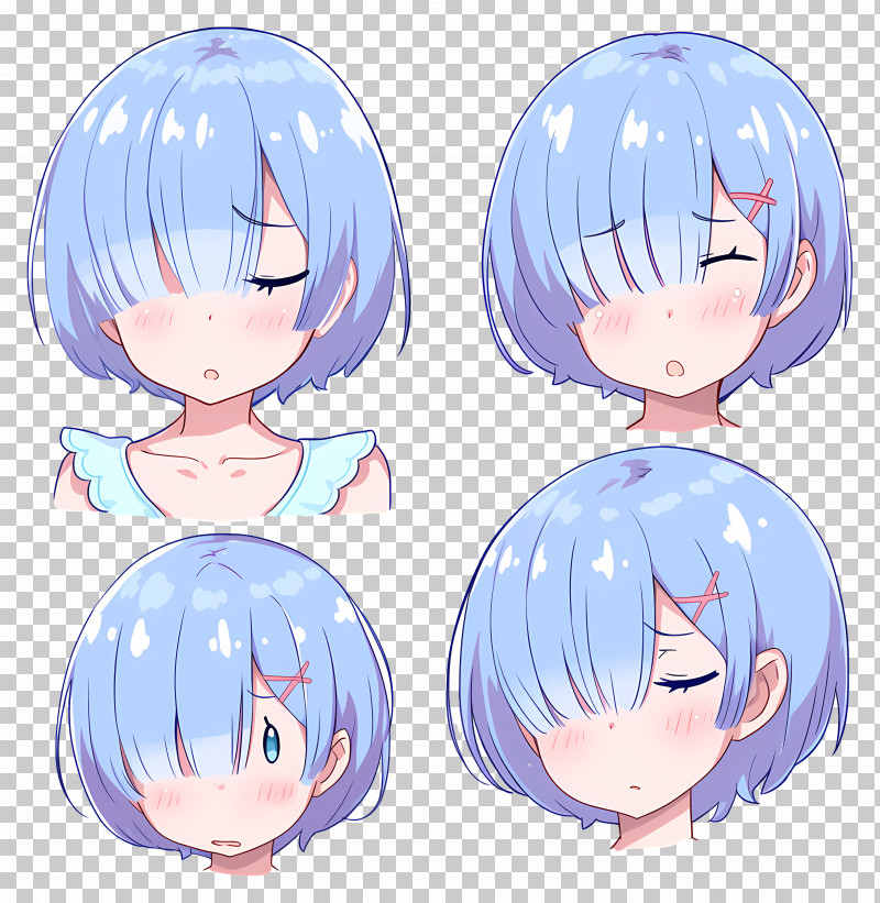 Rem Face - Anime Girl With Blue Hair PNG, Clipart, Anime Girl, Blue ...
