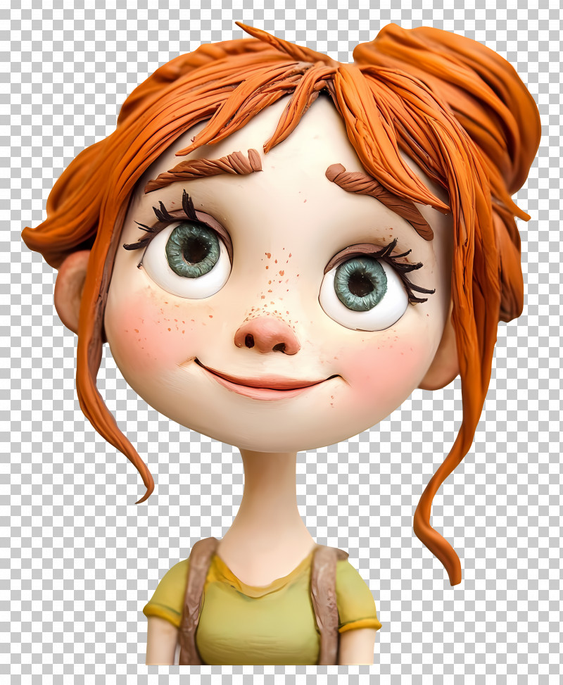 Cute Girl - Adorable Cartoon Girl With Red Hair PNG, Clipart, Animated ...