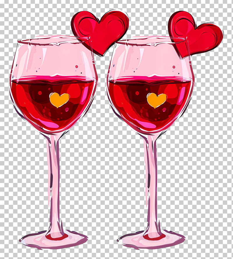Vector Draw Character Design - Romantic Wine Glasses With Hearts PNG, Clipart, Anniversary Toast ...
