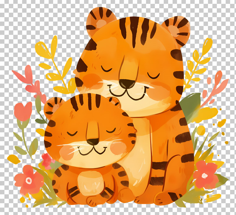 Watercolor Tiger - Cute Tiger Family Illustration PNG, Clipart ...