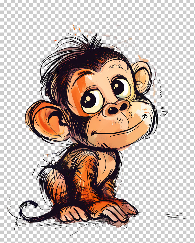 Monkey - Cute Doodle Monkey PNG, Clipart, Cartoon, Cute, Doodle, Jungle ...