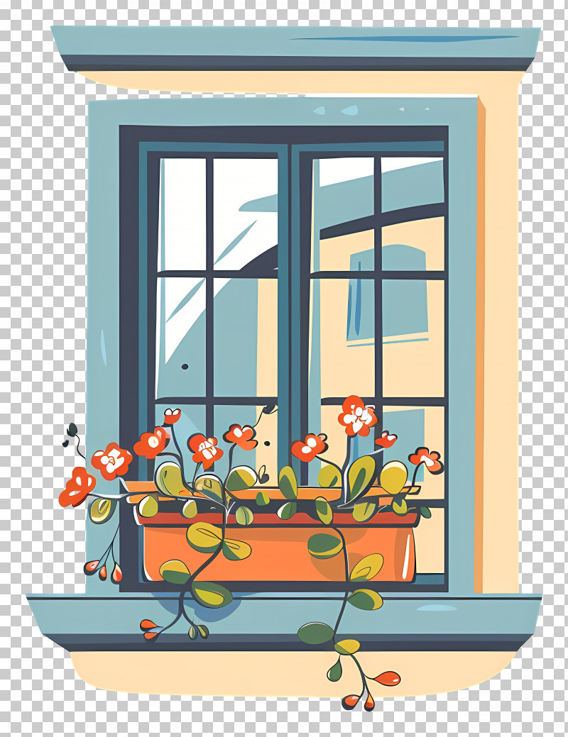 Window With Flowers - Window With Flower Box PNG, Clipart, Decor ...