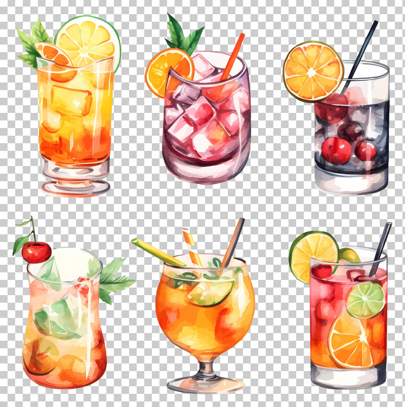 Watercolor Illustration - Colorful Collection Of Refreshing Summer ...