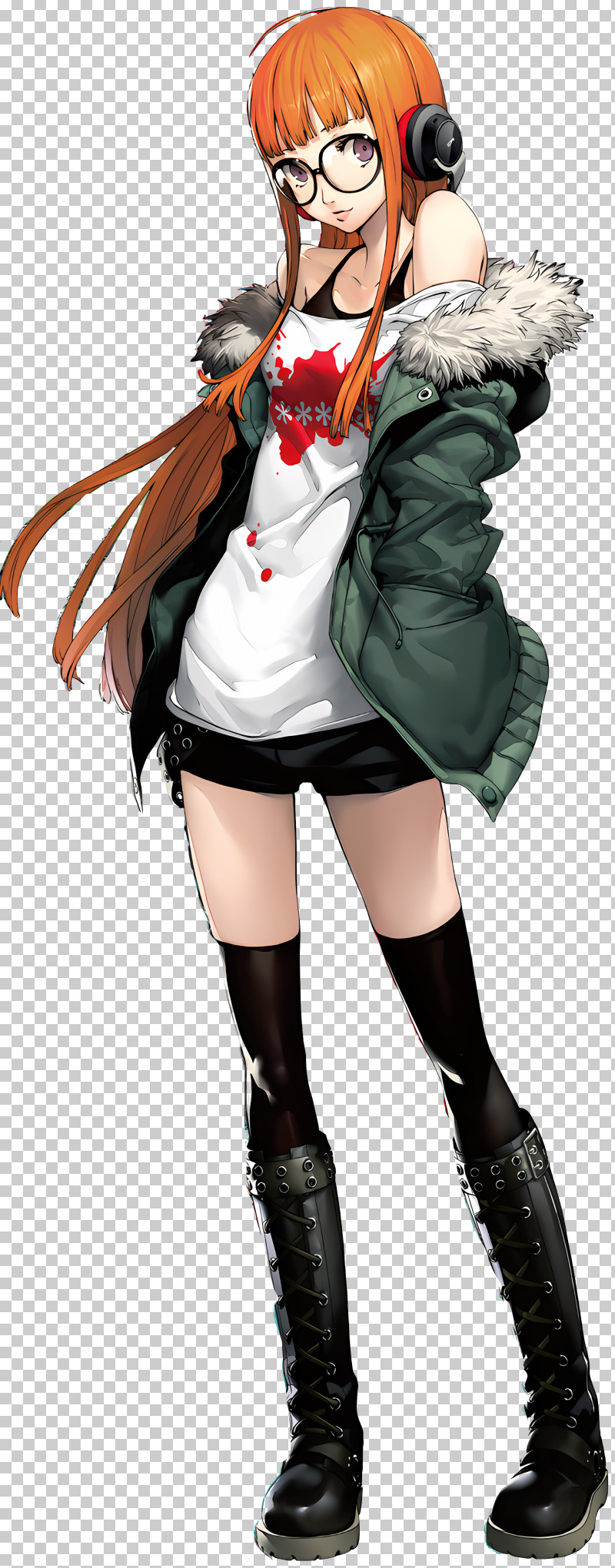 Shin Megami Tensei - Anime Girl With Glasses And Headphones PNG ...