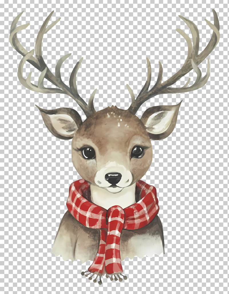 Deer - Deer With Red Scarf PNG, Clipart, Antlers, Christmas, Cute, Deer ...