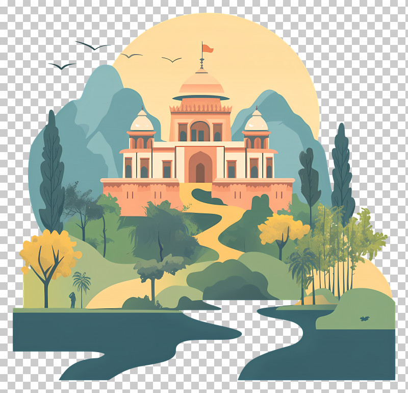 India Landscape - Scenic Landscape Illustration PNG, Clipart, Building ...
