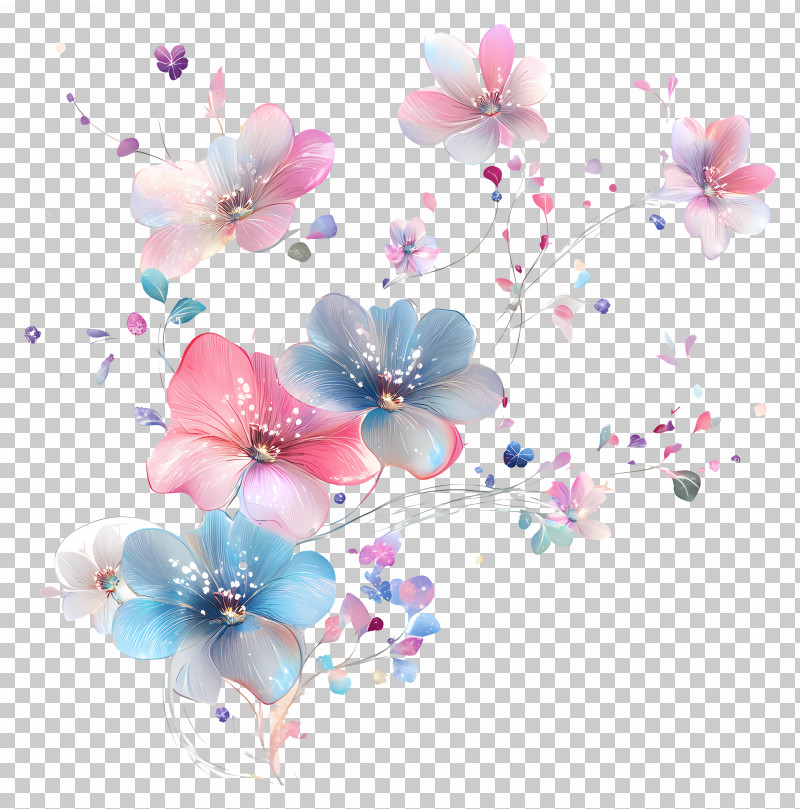 Glittering Flower - Floral Design With Pastel Colors PNG, Clipart, Art ...