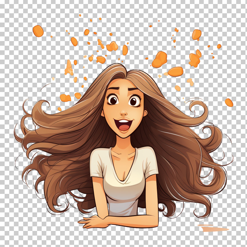 Brazilian Blowout Day - Happy Girl With Flowing Hair PNG, Clipart ...