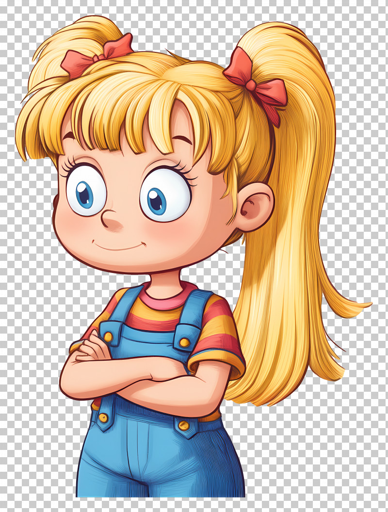 Cartoon Girl - Blonde Girl In Overalls PNG, Clipart, Animation, Blonde ...