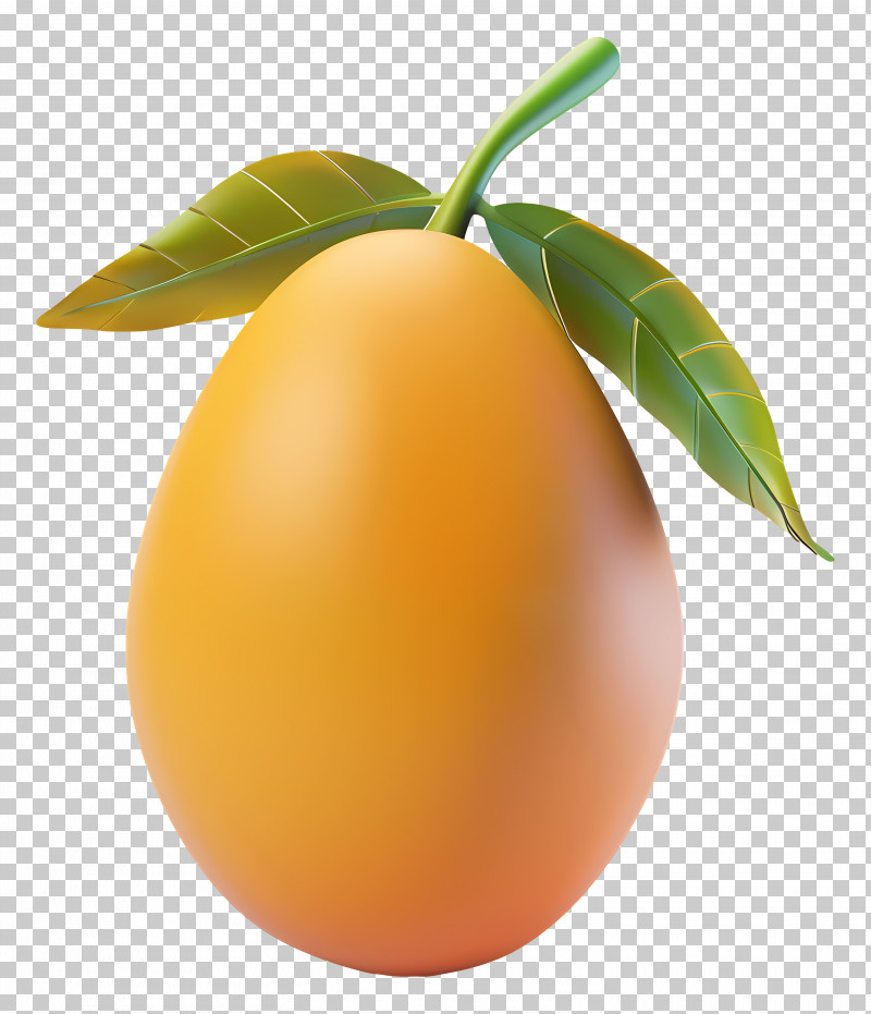 Alphonso Mango - Realistic Mango With Leaves Digital Illustration PNG ...
