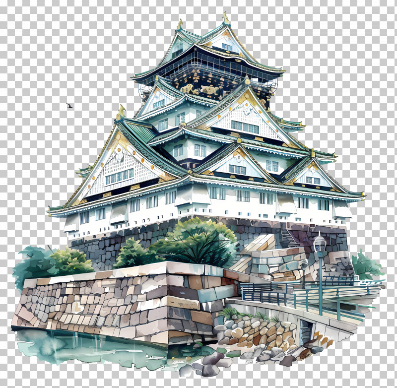 Osaka Castle - Traditional Japanese Castle PNG, Clipart, Ancient ...