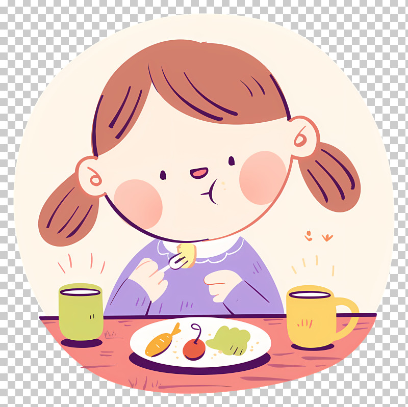 Cartoon Girl Eating - Girl Eating At Table PNG, Clipart, Breakfast ...