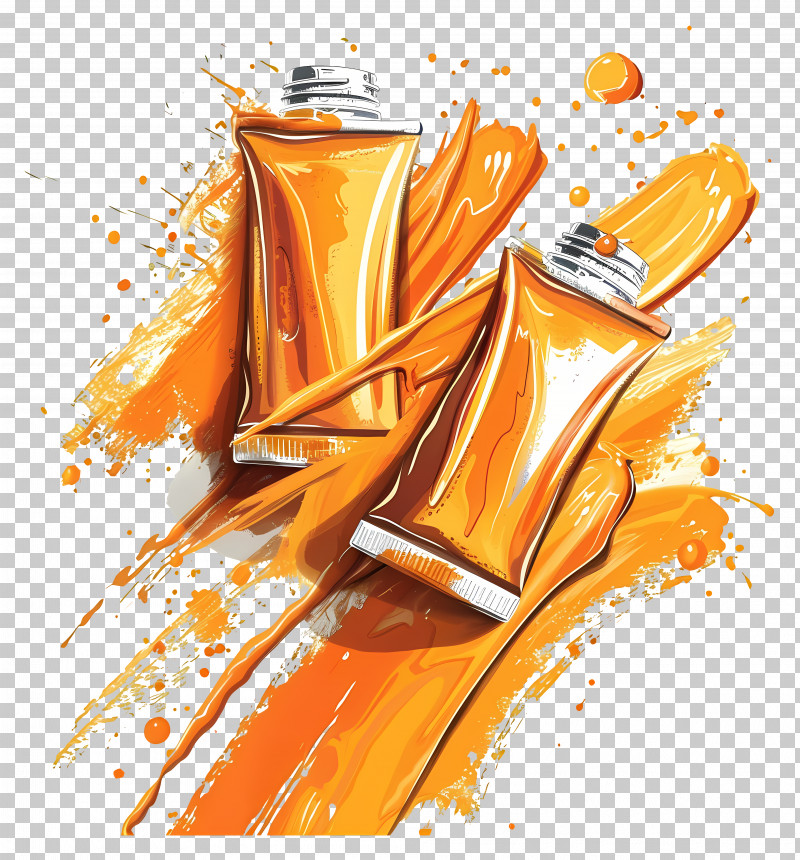 Paint Tubes - Dynamic Orange Paint Tubes With Color Splashes PNG ...