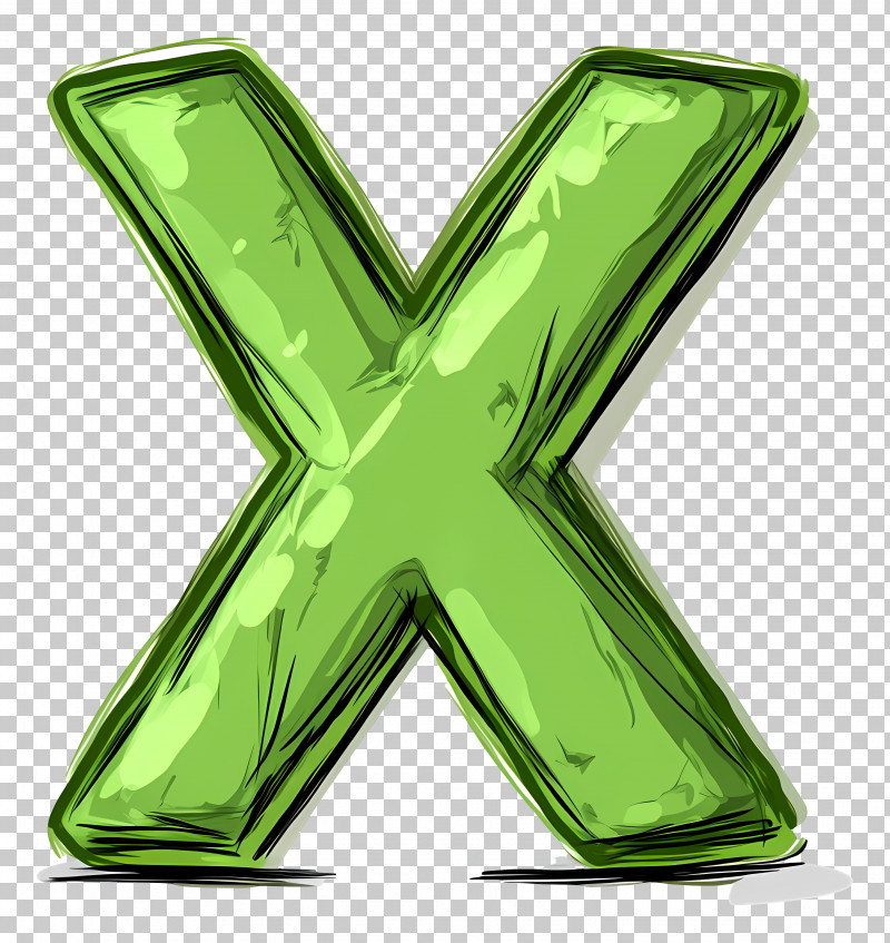 Green X - Green Decorative Letter X PNG, Clipart, 3d Effect, Alphabet Design, Blocky Design ...