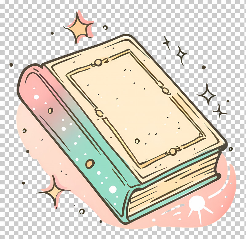 Cartoon Book - Magical Book Illustration With Sparkles PNG, Clipart ...