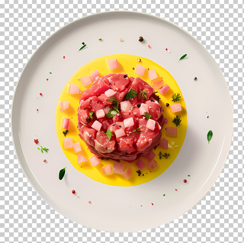Steak Tartare - Gourmet Tartare Dish With Garnish PNG, Clipart ...