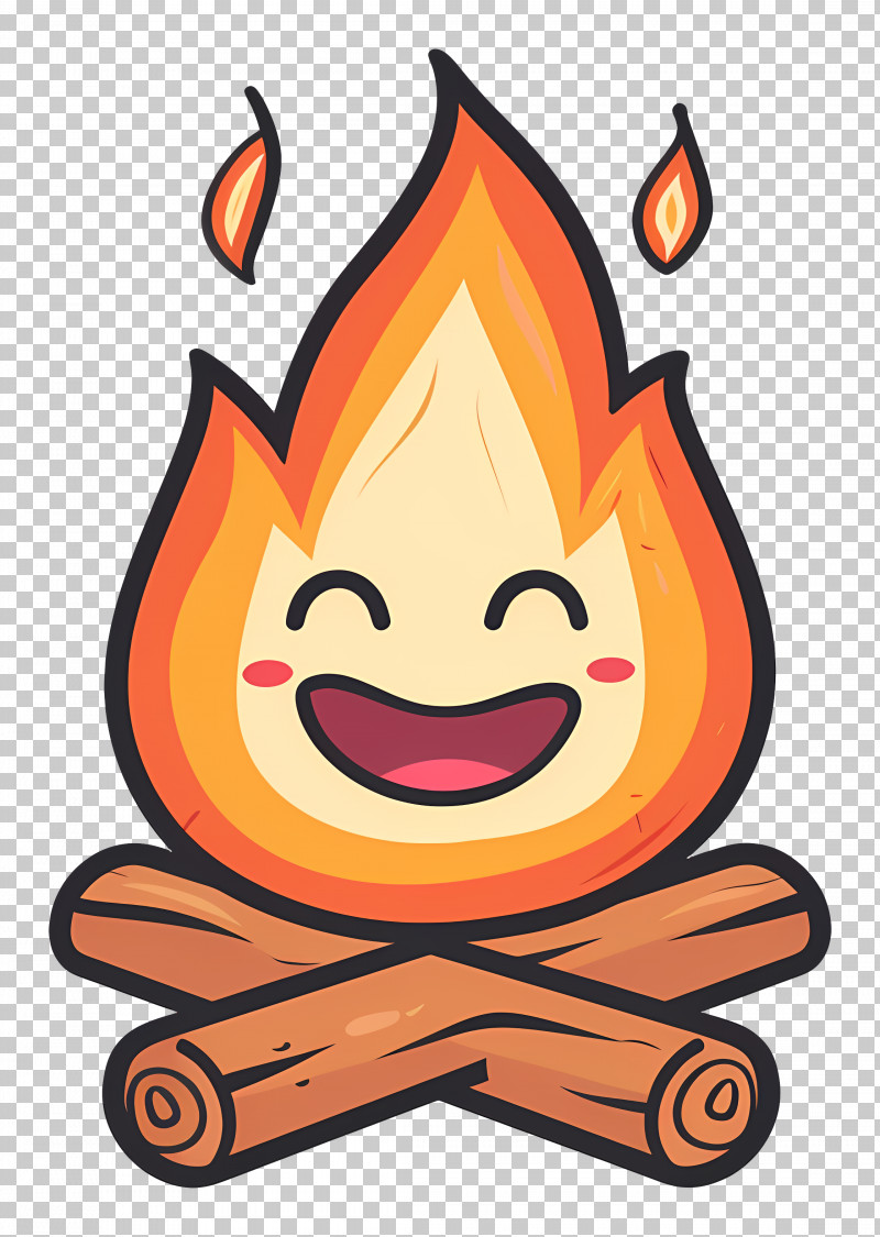 Campfire - Cute Campfire Doodle With Happy Face PNG, Clipart, Animated Campfire, Backyard Fire ...